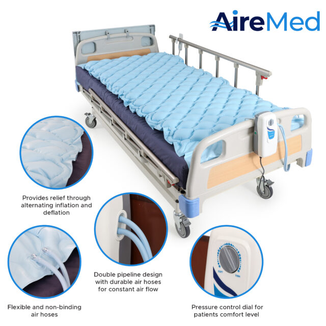 AireMed Alternating Air Pressure Mattress Pad With Ultra Quiet Electric ...