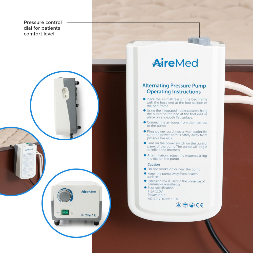 AireMed Alternating Pressure Mattress Topper With Whisper Quiet ...