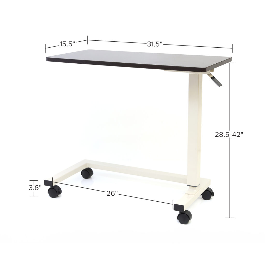 Adjustable XL Overbed Bedside Table With Wheels - AireMed