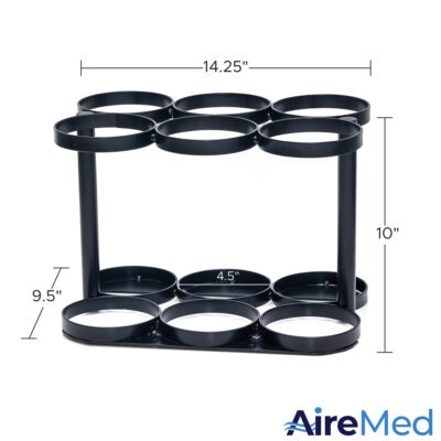 AireMed Oxygen Tank Cylinder Rack – Holds 6, 8 or 12 (E,D,C/M9) Tanks ...