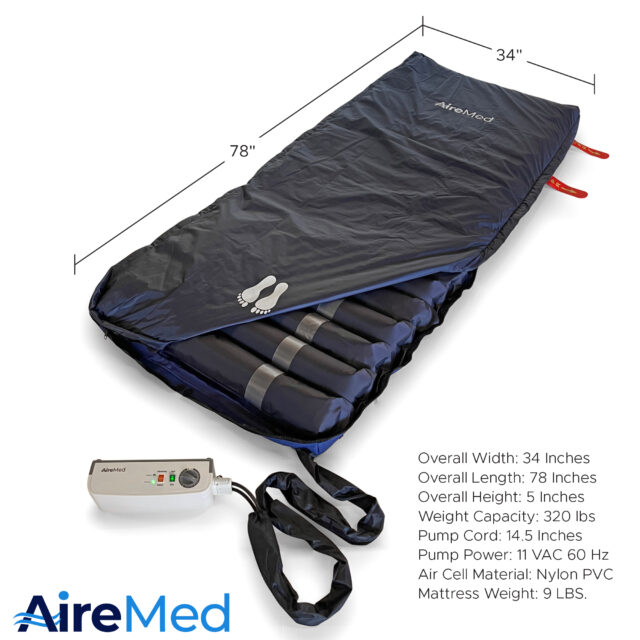 AireMed 5” Low Air Loss & Alternating Pressure Mattress Overlay System ...